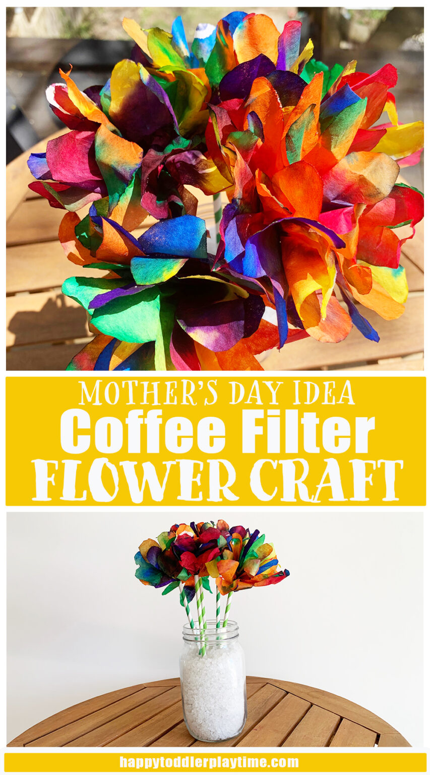 Coffee Filter Flowers for Mother's Day - Happy Toddler Playtime