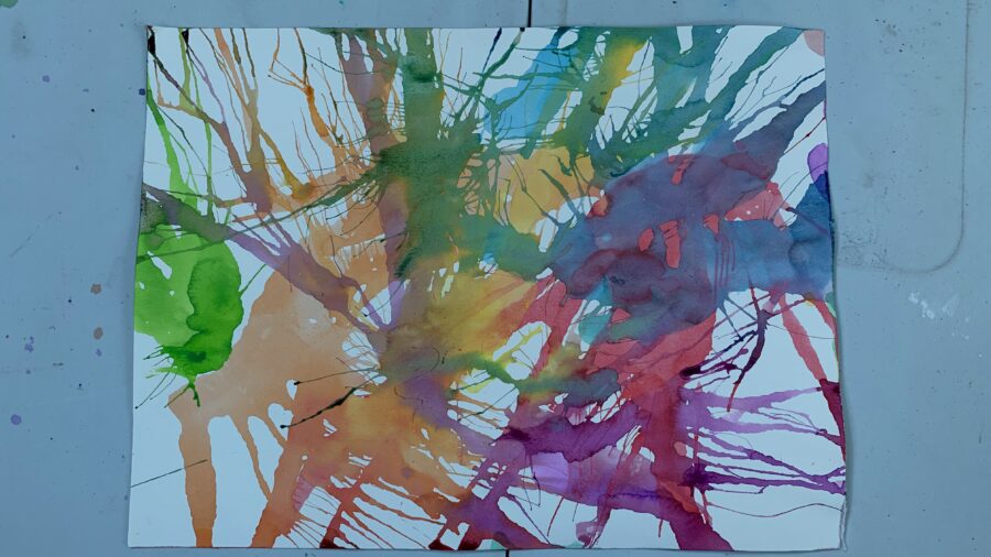 How to Easily Do Blow Painting with Straws - Happy Toddler Playtime