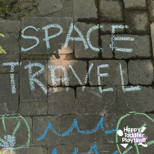 Sidewalk Chalk Obstacle Course - Happy Toddler Playtime