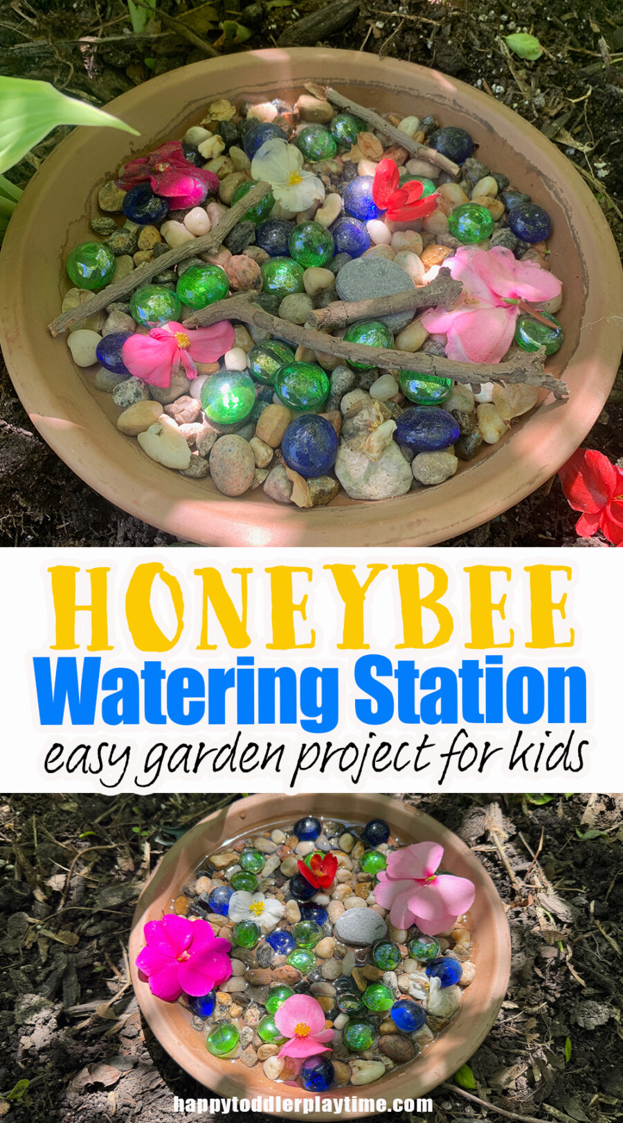 Bee Watering Station: Easy Garden Project for Kids - Happy Toddler Playtime
