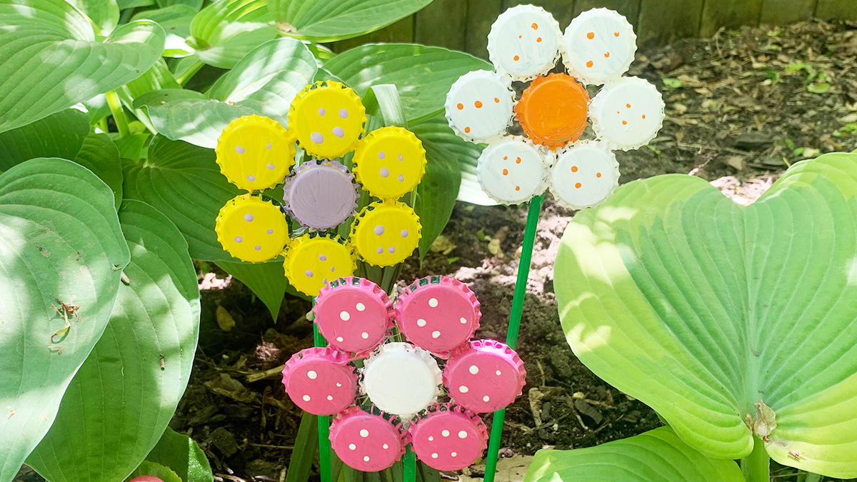 Bottle Cap Flowers: Cute Garden Craft for Kids - Happy Toddler Playtime