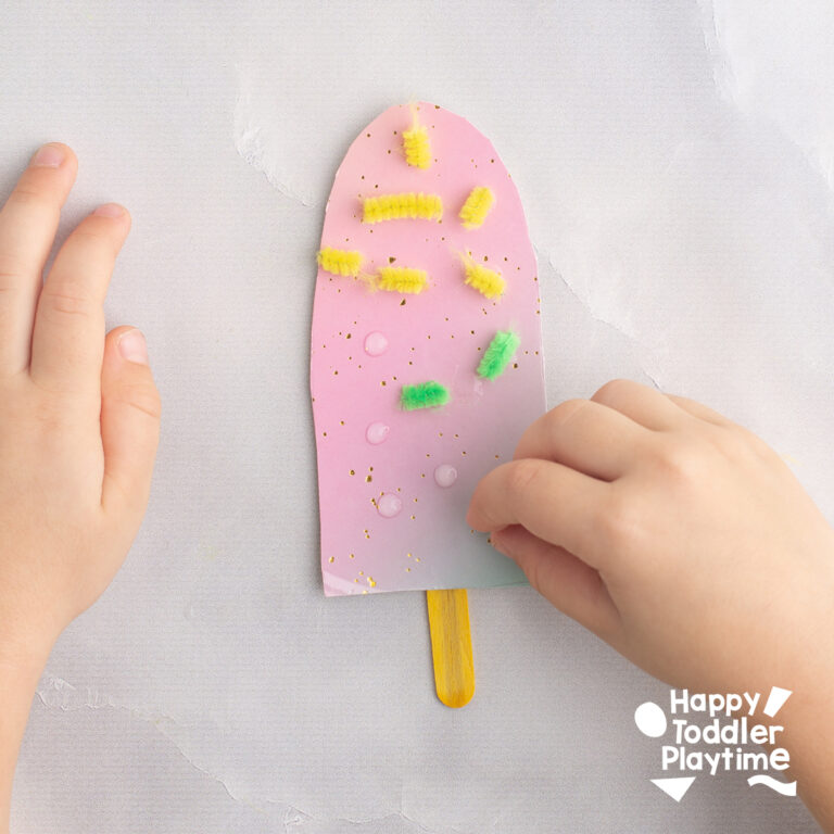 Paper Plate Popsicle Craft - Happy Toddler Playtime