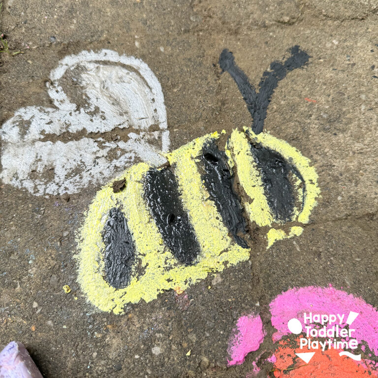 3 Simple Sidewalk Chalk Drawing Techniques using Water - Happy Toddler ...
