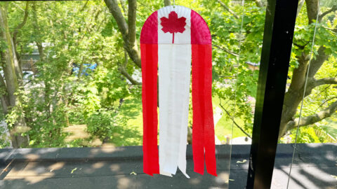 Canada Day Paper Plate Flag Craft - Happy Toddler Playtime