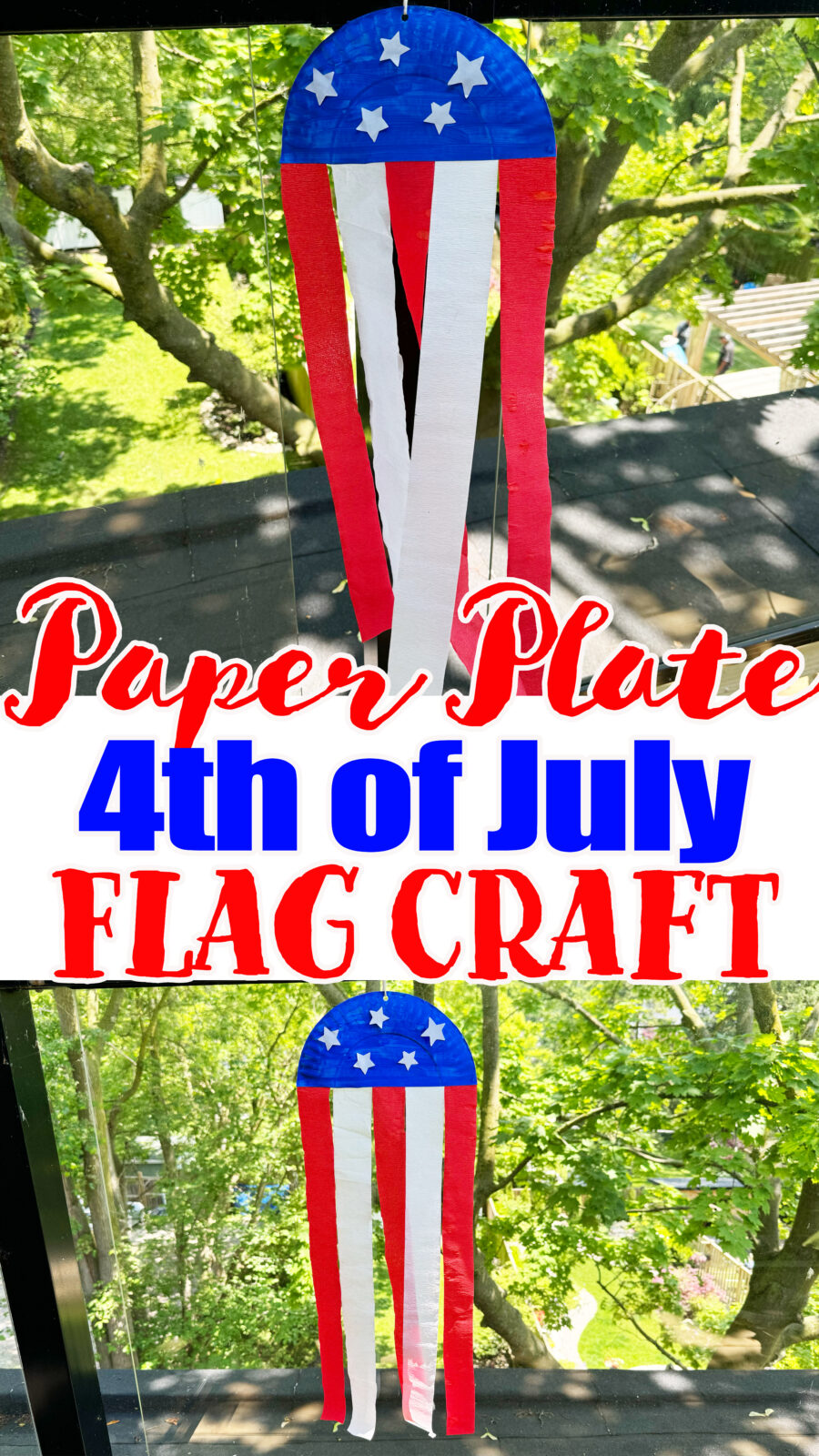 Paper Plate Fourth of July Flag Craft - Happy Toddler Playtime