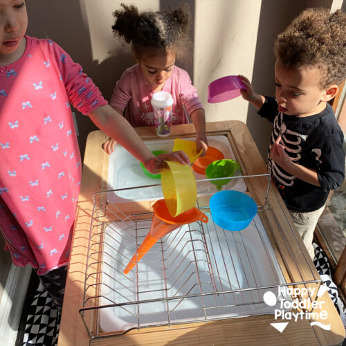 Funnels Sensory Bin for Summer - Happy Toddler Playtime