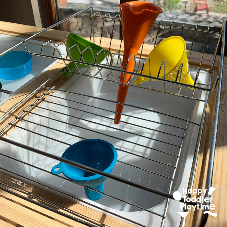 Funnels Sensory Bin for Summer - Happy Toddler Playtime