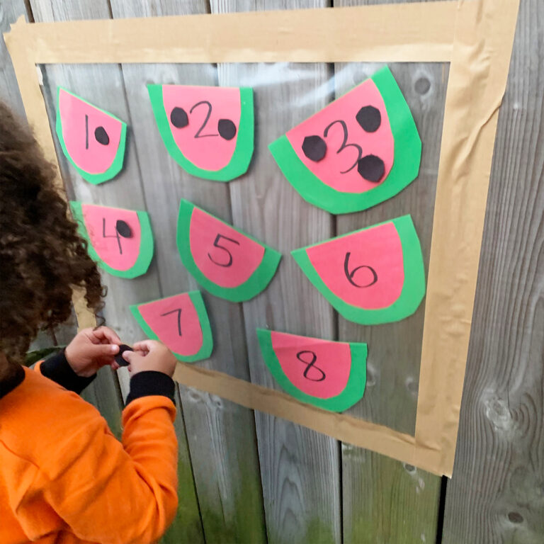 Watermelon Counting Sticky Wall - Happy Toddler Playtime