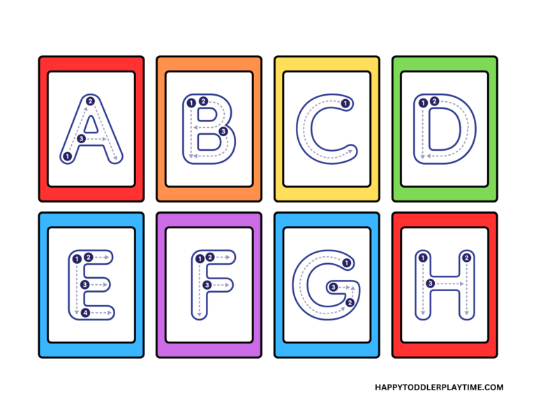 Alphabet Tracing Cards - Free Printable - Happy Toddler Playtime