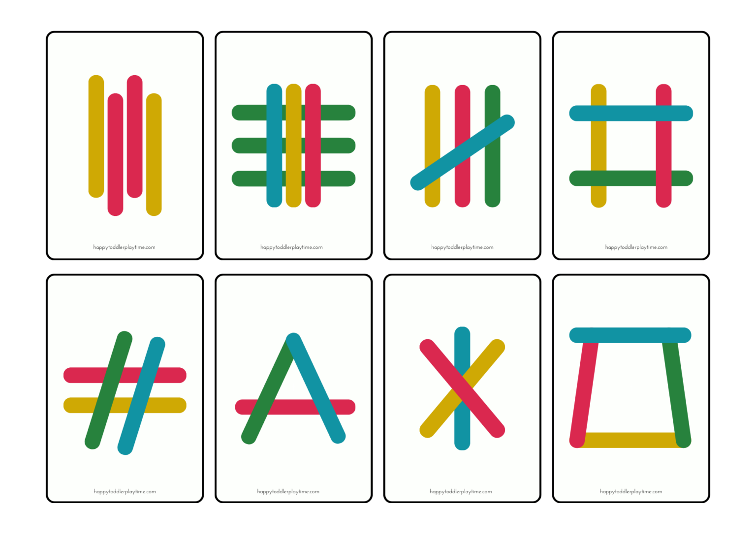 Free Printable Popsicle Stick Pattern Cards - Happy Toddler Playtime