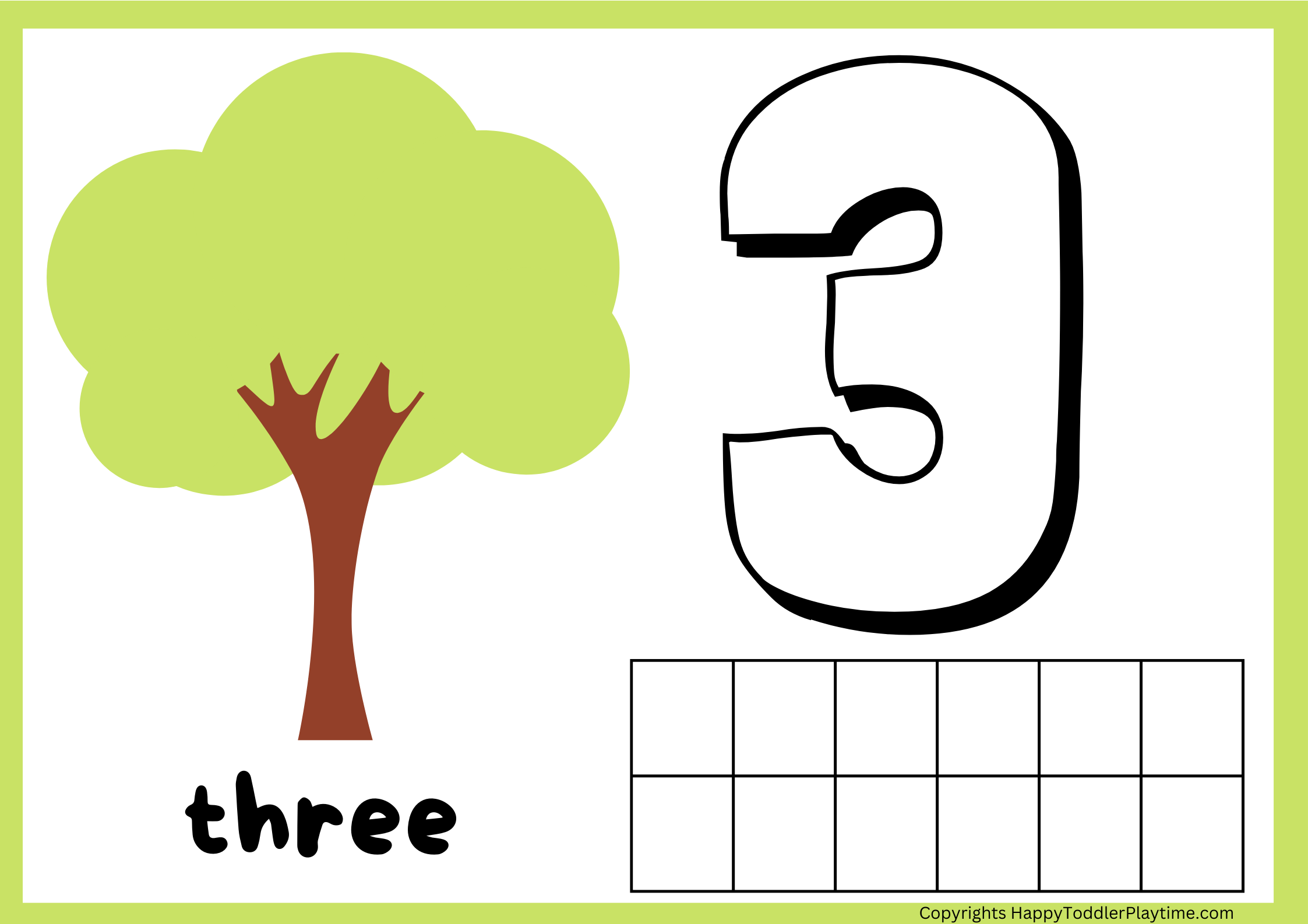 Free Printable Playdough Tree Counting Mats - Happy Toddler Playtime
