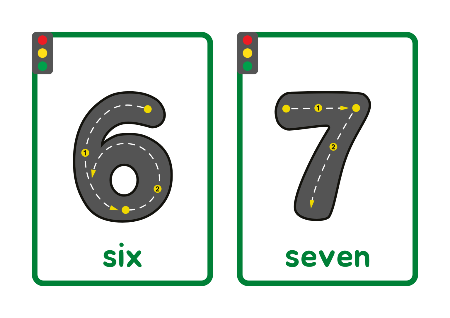 Number Tracing Road Cards - Happy Toddler Playtime