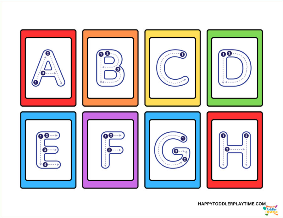 Alphabet Tracing Cards - Free Printable - Happy Toddler Playtime