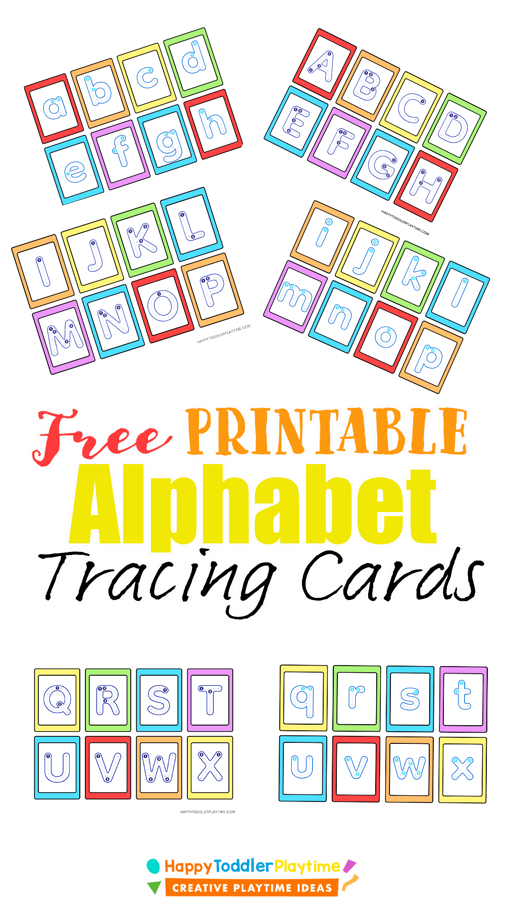 Alphabet Tracing Cards - Free Printable - Happy Toddler Playtime