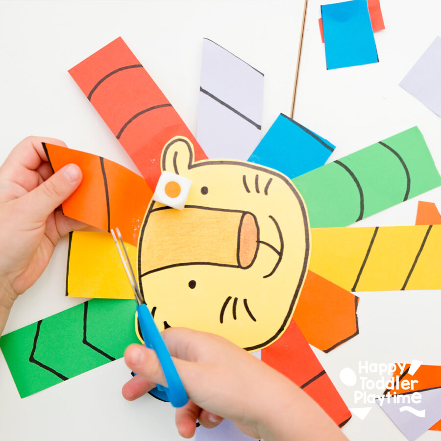Trim the Lion's Mane: Scissor Skills Activity for Kids - Happy Toddler ...