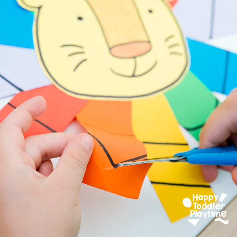 Trim the Lion's Mane: Scissor Skills Activity for Kids - Happy Toddler ...