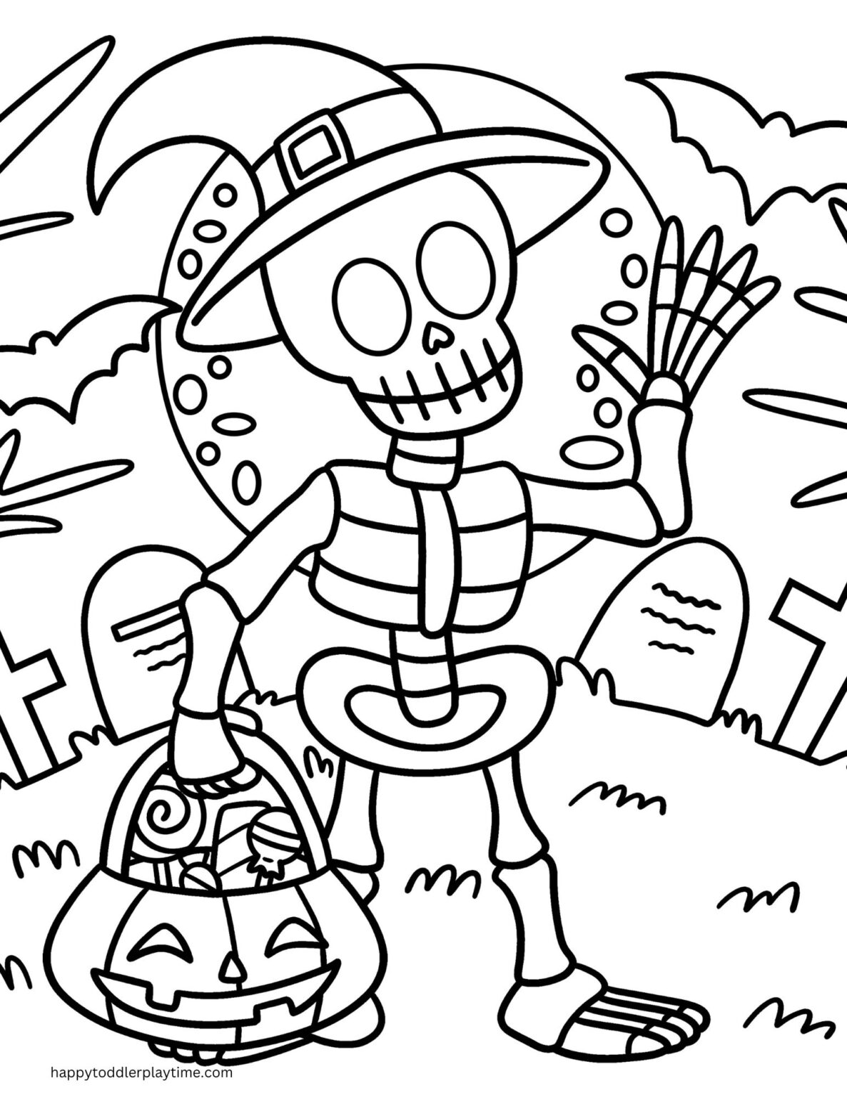 Free Skeleton Coloring Pages - Happy Toddler Playtime