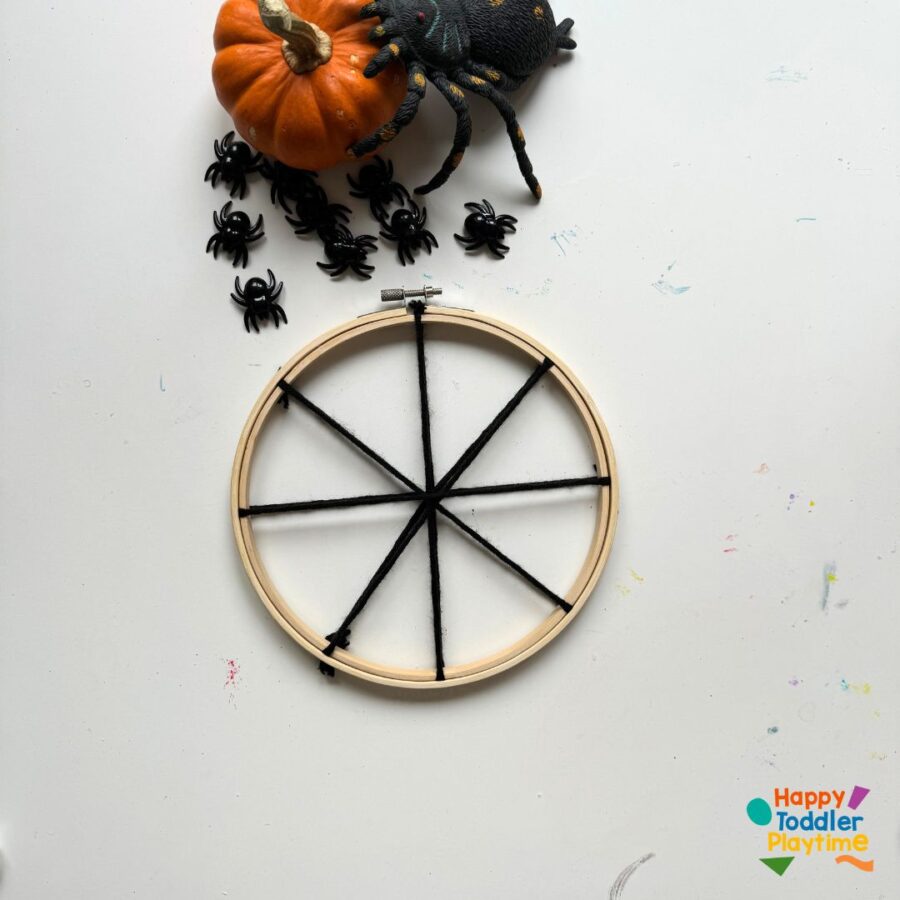 Embroidery Hoop Spider Web - Happy Toddler Playtime