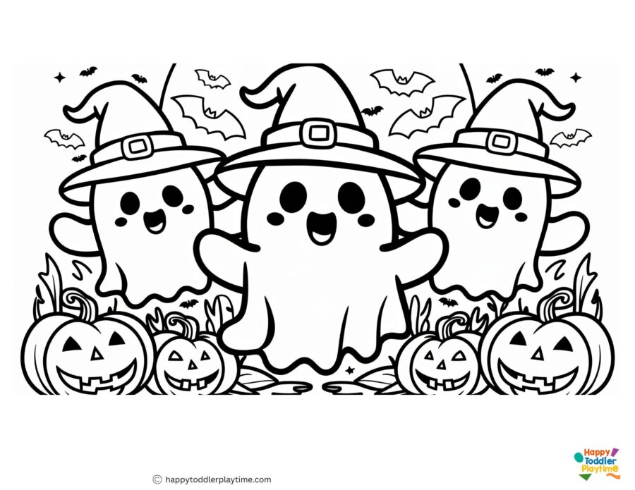 Free Ghost Coloring Pages - Happy Toddler Playtime