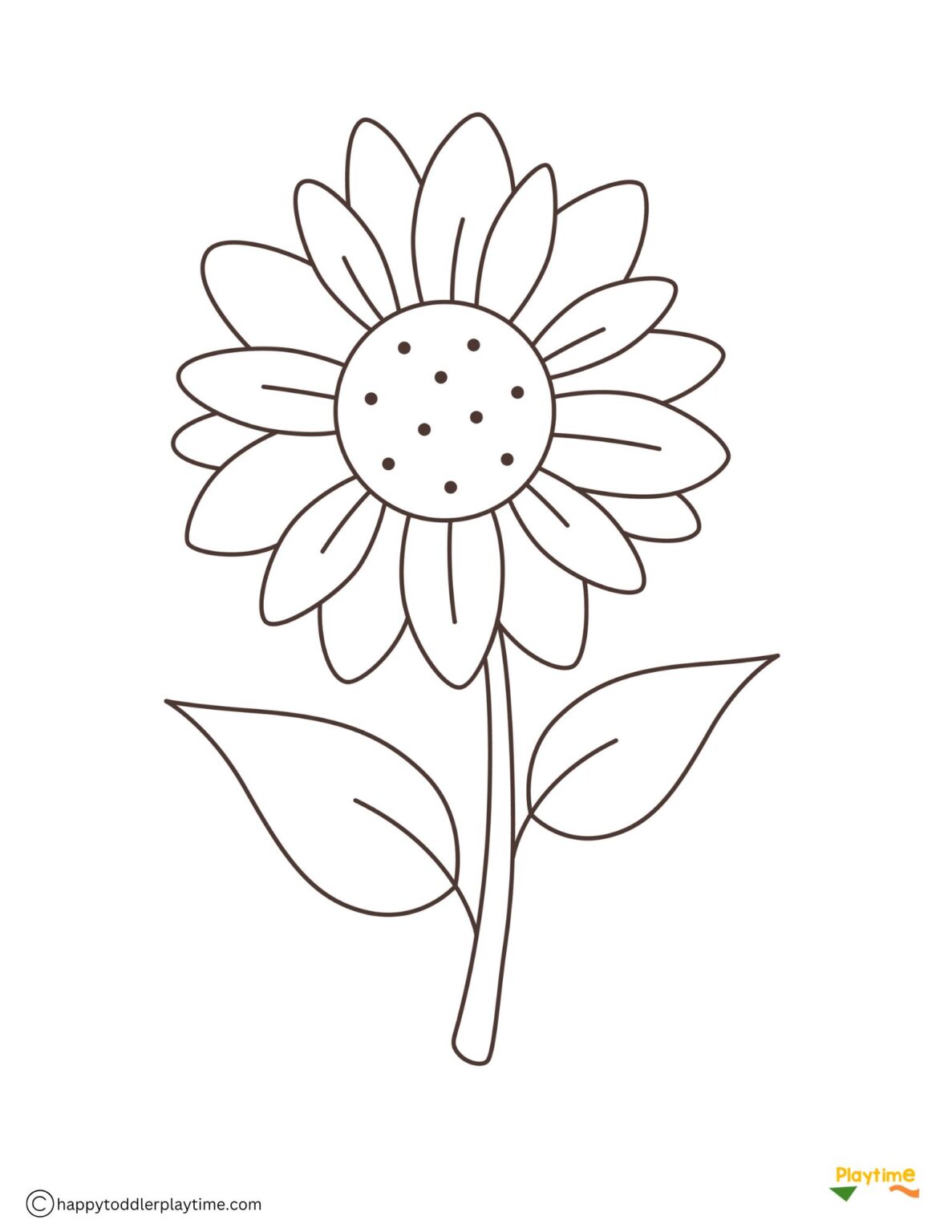 Sunflower Coloring Pages - Happy Toddler Playtime
