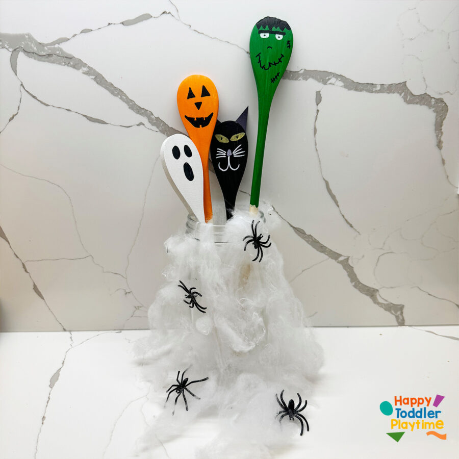 Halloween Wooden Spoons Crafts - Happy Toddler Playtime