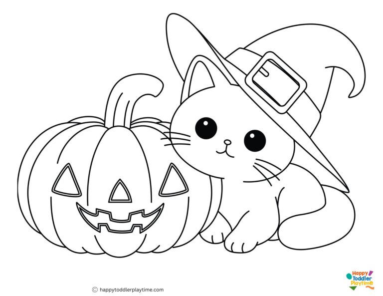 Free Halloween Cat Coloring Pages - Happy Toddler Playtime