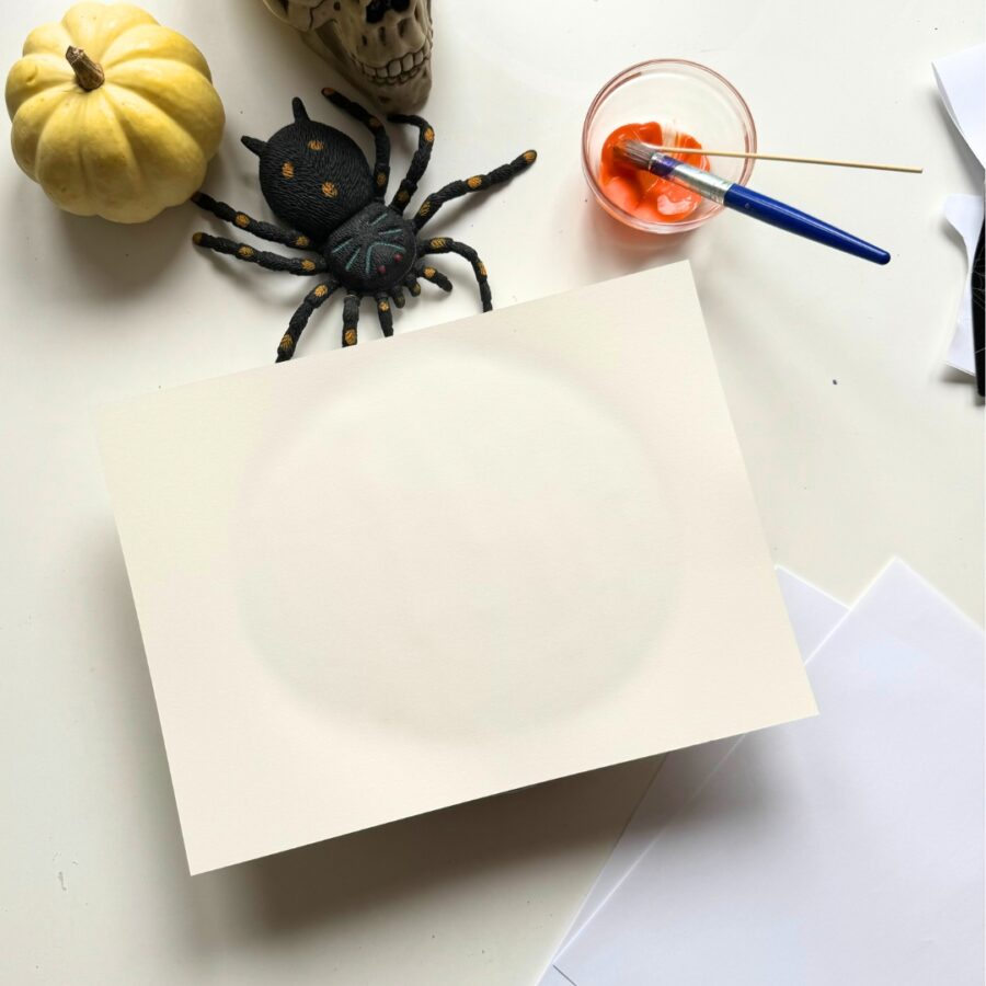 Easy Pie Tin Pumpkin Printing Craft - Happy Toddler Playtime