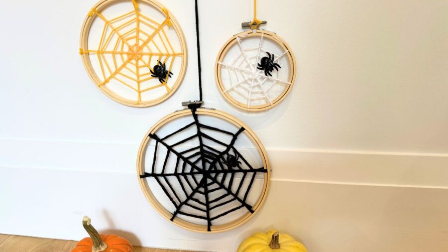 Embroidery Hoop Spider Web - Happy Toddler Playtime