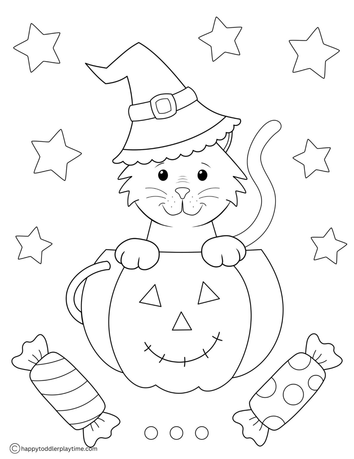 Free Halloween Cat Coloring Pages - Happy Toddler Playtime