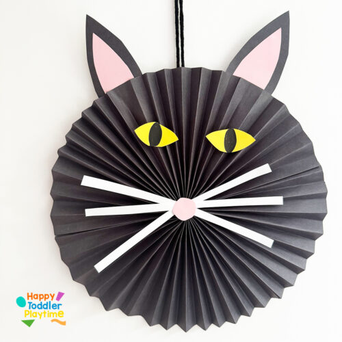 Paper Fan Black Cat Craft - Happy Toddler Playtime