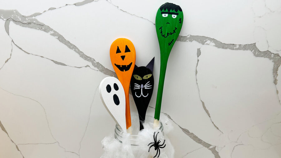 Halloween Wooden Spoons Crafts - Happy Toddler Playtime