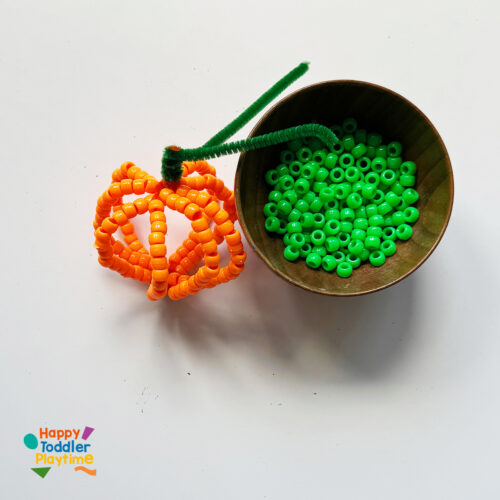 Beaded Pumpkin Craft - Happy Toddler Playtime