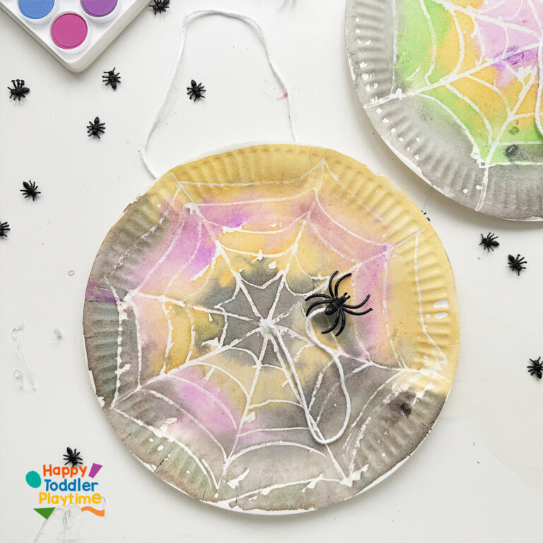 Crayon Resist Spiderweb - Happy Toddler Playtime
