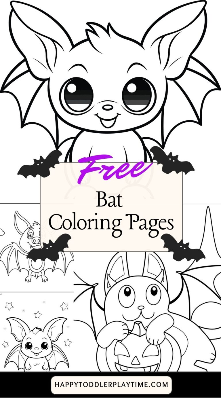 Free Bat Coloring Pages for Kids - Happy Toddler Playtime