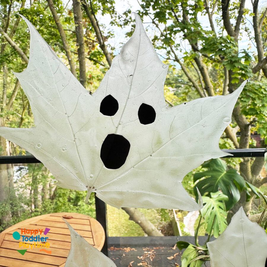 DIY Ghost Leaf Window Stickers - Happy Toddler Playtime