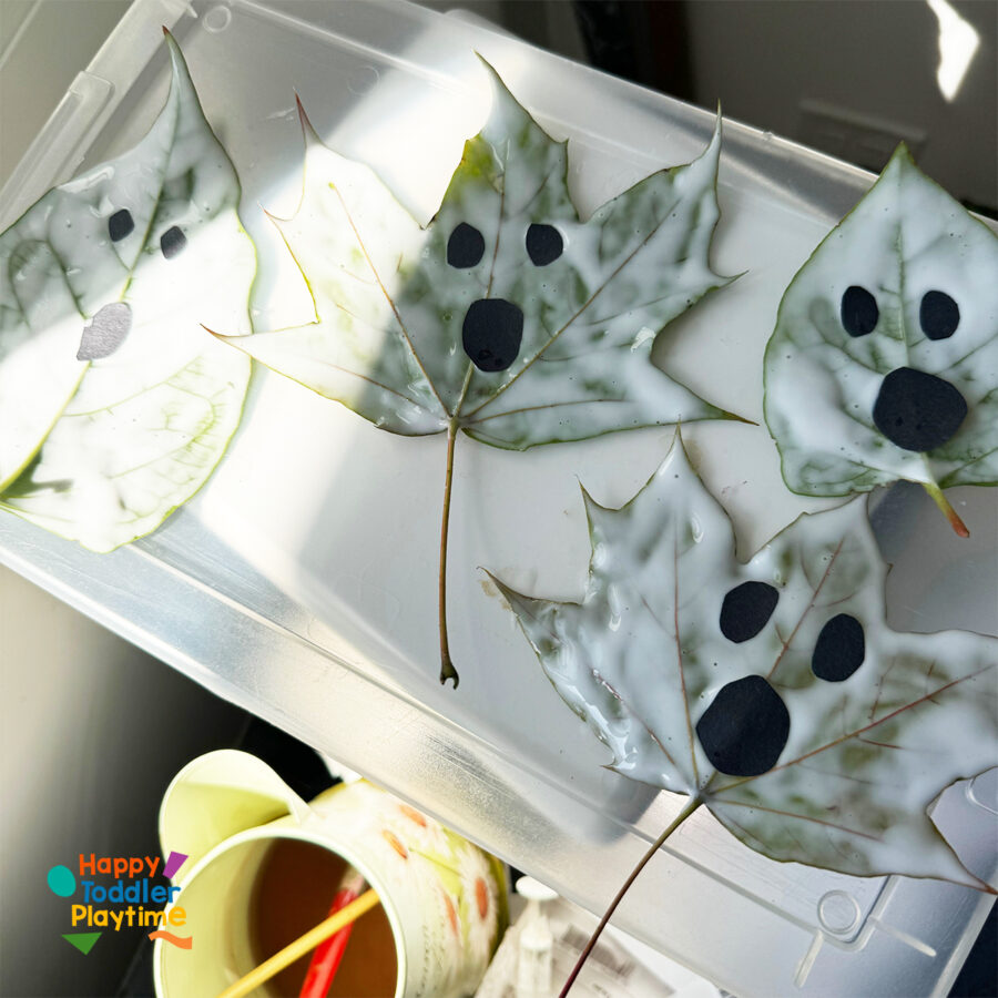 DIY Ghost Leaf Window Stickers - Happy Toddler Playtime