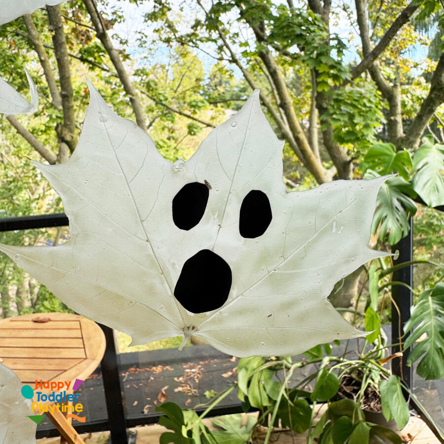 DIY Ghost Leaf Window Stickers - Happy Toddler Playtime