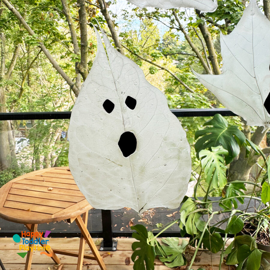 DIY Ghost Leaf Window Stickers - Happy Toddler Playtime