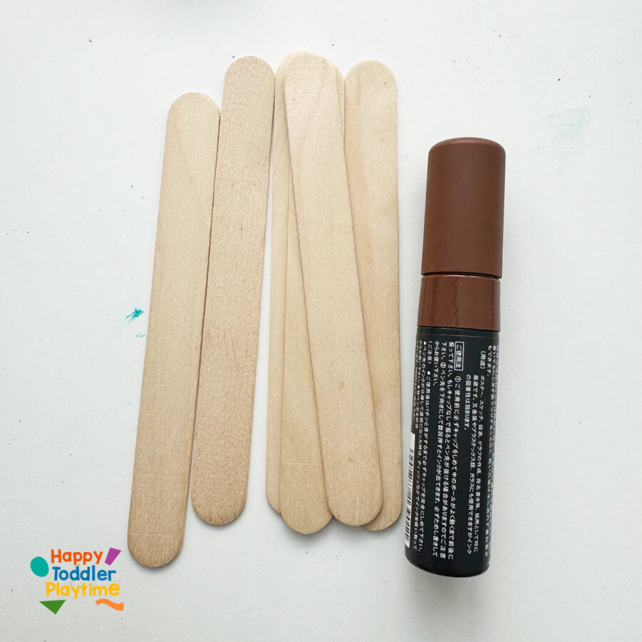 Leaf Counting Craft Sticks - Happy Toddler Playtime