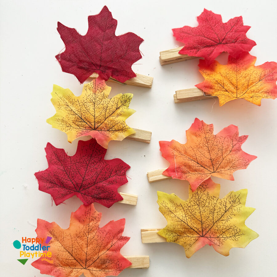 Leaf Counting Craft Sticks - Happy Toddler Playtime