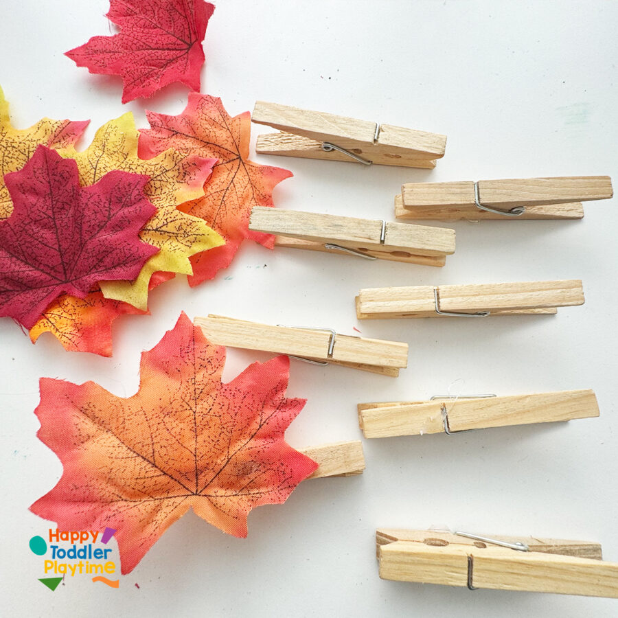 Leaf Counting Craft Sticks - Happy Toddler Playtime