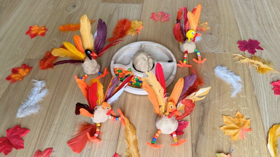 Thanksgiving Playdough Tray: Build a Turkey Activity - Happy Toddler ...