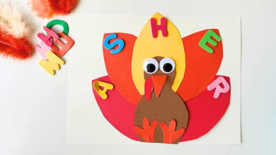 Name Turkey Craft - Happy Toddler Playtime
