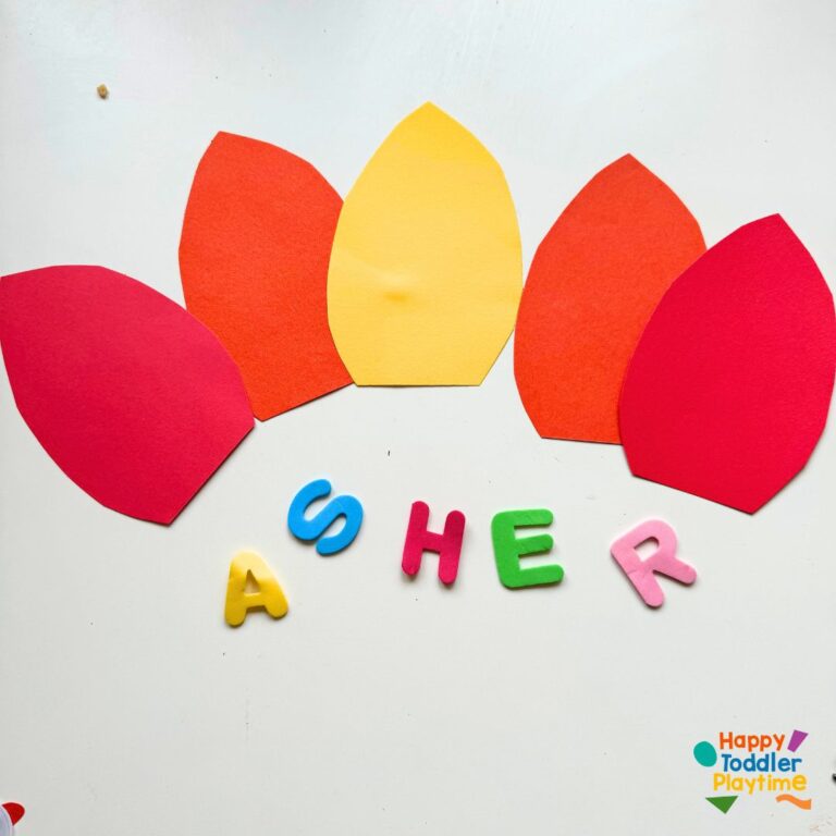 Name Turkey Craft - Happy Toddler Playtime