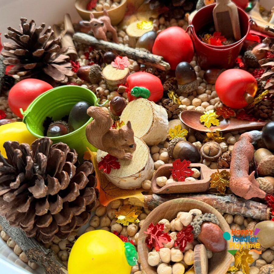 Easy Fall Sensory Bin for Preschoolers - Happy Toddler Playtime