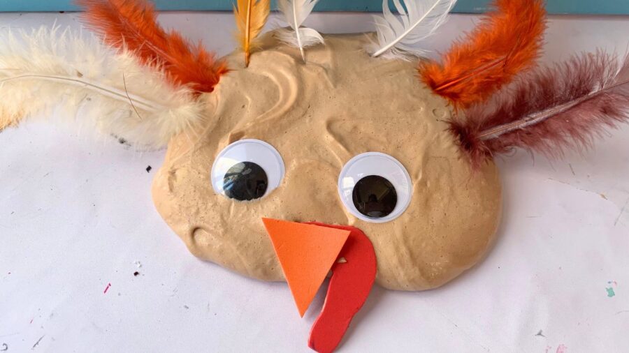 Super Easy Fluffy Turkey Slime - Happy Toddler Playtime