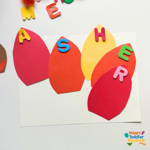 Name Turkey Craft - Happy Toddler Playtime