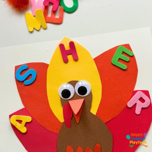 Name Turkey Craft - Happy Toddler Playtime