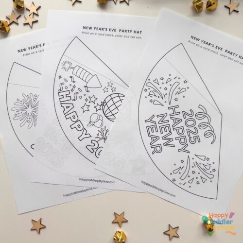 Free Printable 2025 New Year's Eve Party Hat - Happy Toddler Playtime