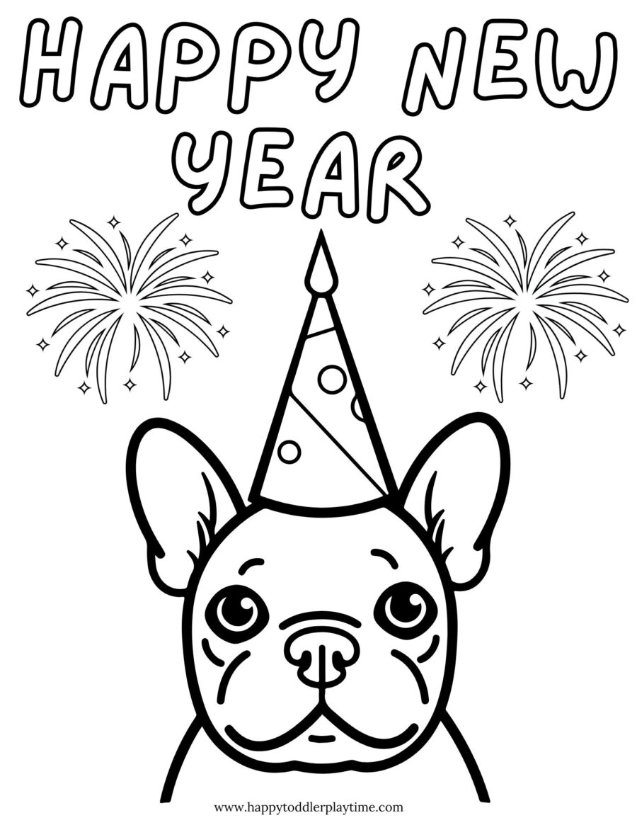 FREE Printable New Year's Eve Coloring Pages - Happy Toddler Playtime